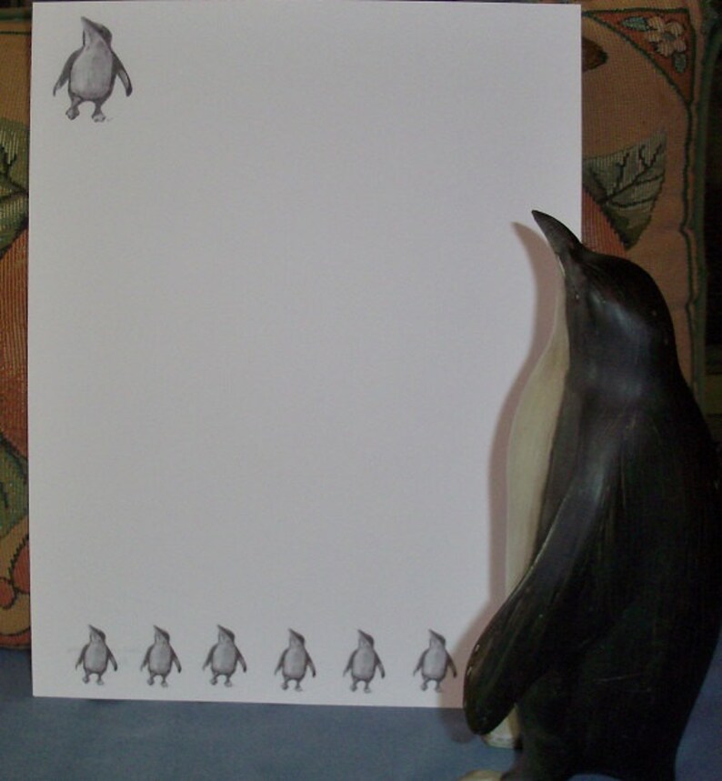Penguin Letter Stationery Sheets / Penguin Writing Paper / Art - Etsy