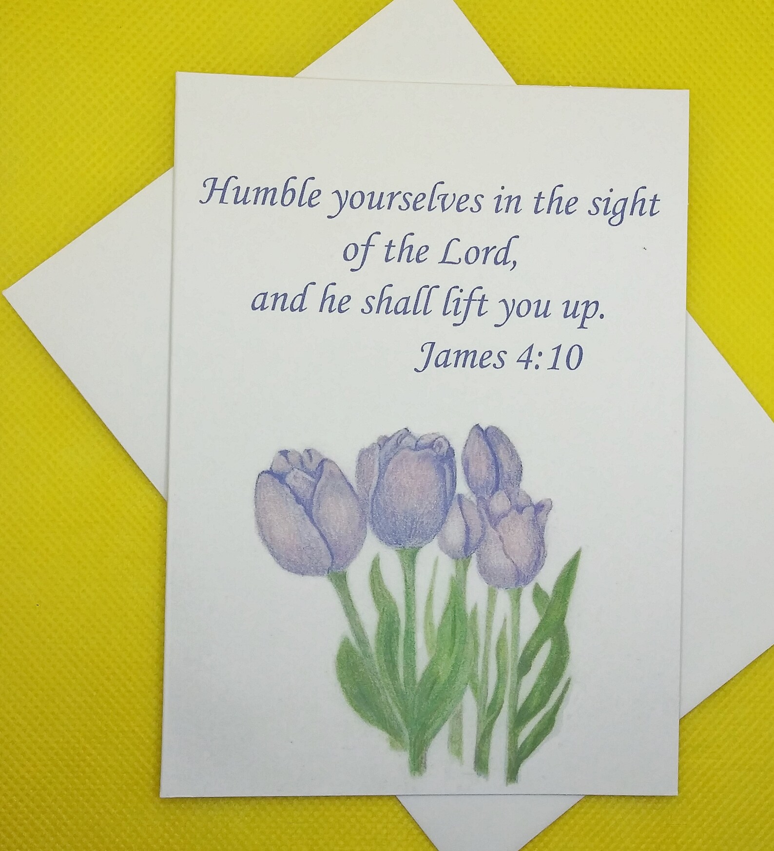 Christian Greeting Cards / Christian Purple Tulip Greeting | Etsy