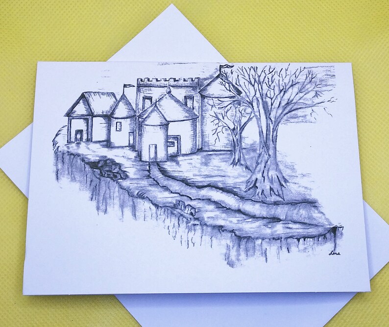 Castle Just Because Greeting Cards / Castle Blank Note Cards / - Etsy