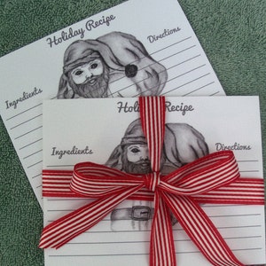 Holiday Baking Recipe Card Set- Christmas Santa Recipe Cards- Xmas ...