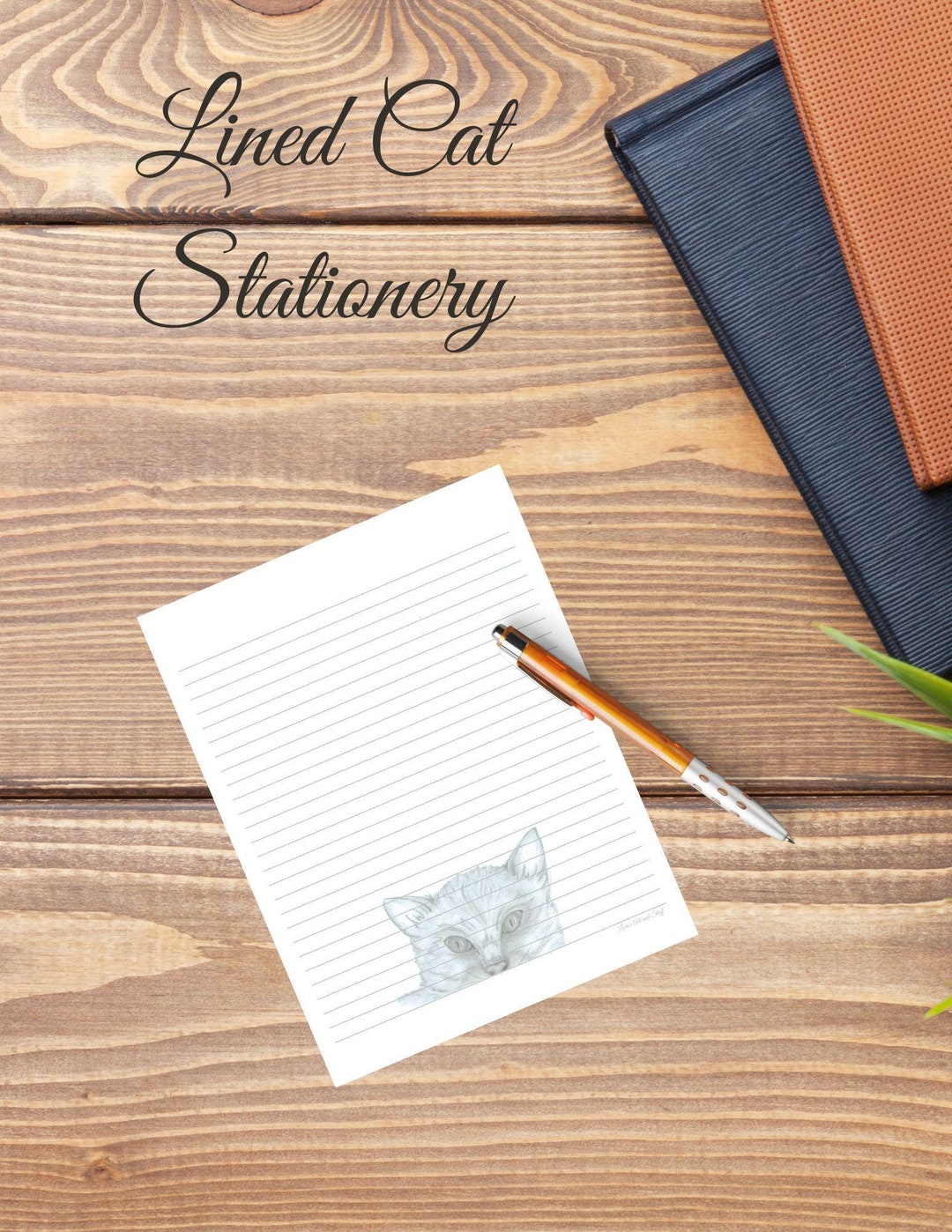 Cat Lined Stationery Letter Sheets / Cat Lined Writing Paper / Art - Etsy