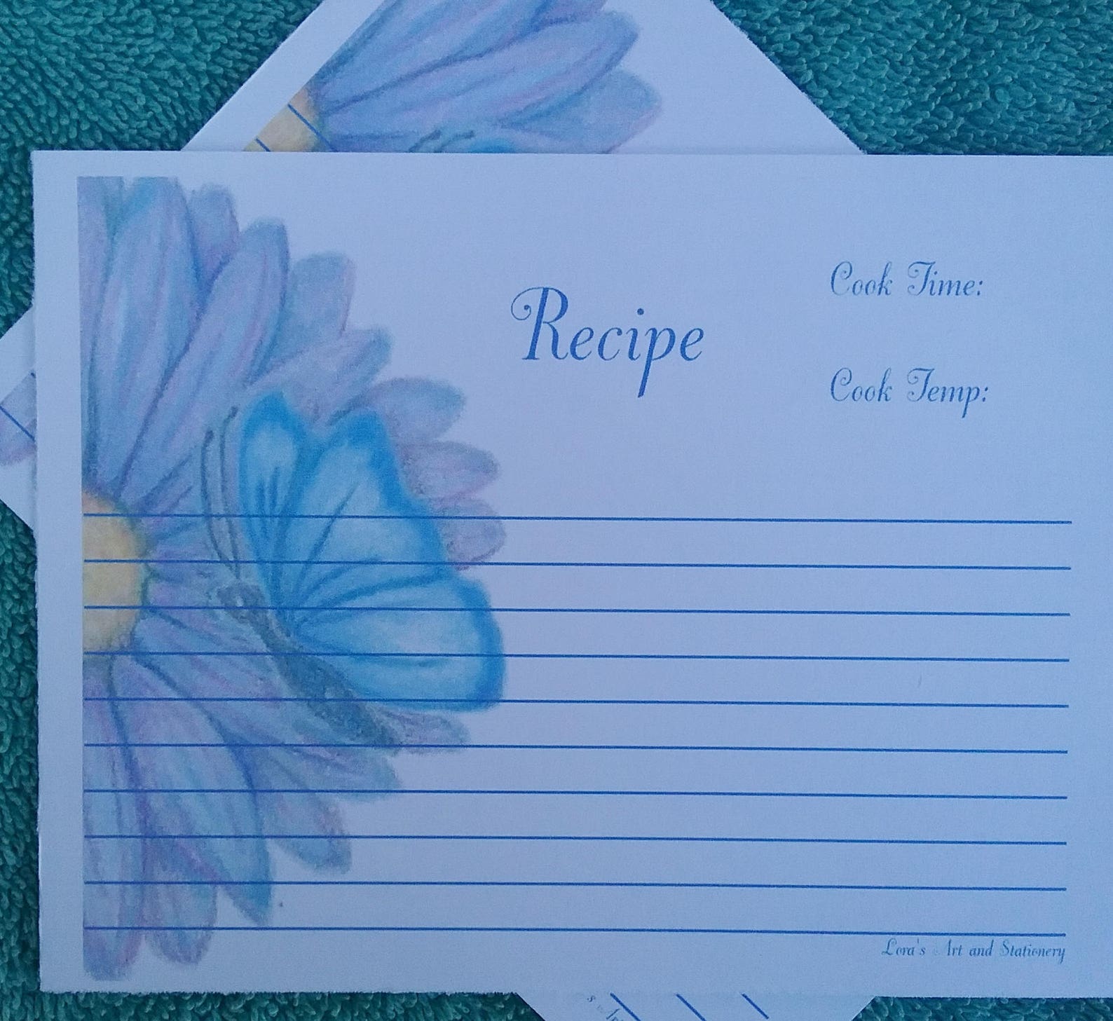 Baking Recipe Card Set Cone Flower and Butterfly Recipe - Etsy