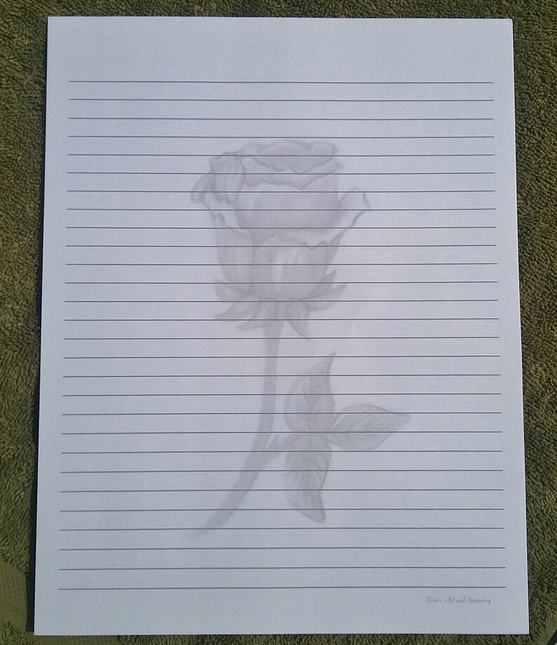 Rose Lined Stationery Letter Sheets / Lined Writing Paper | Etsy
