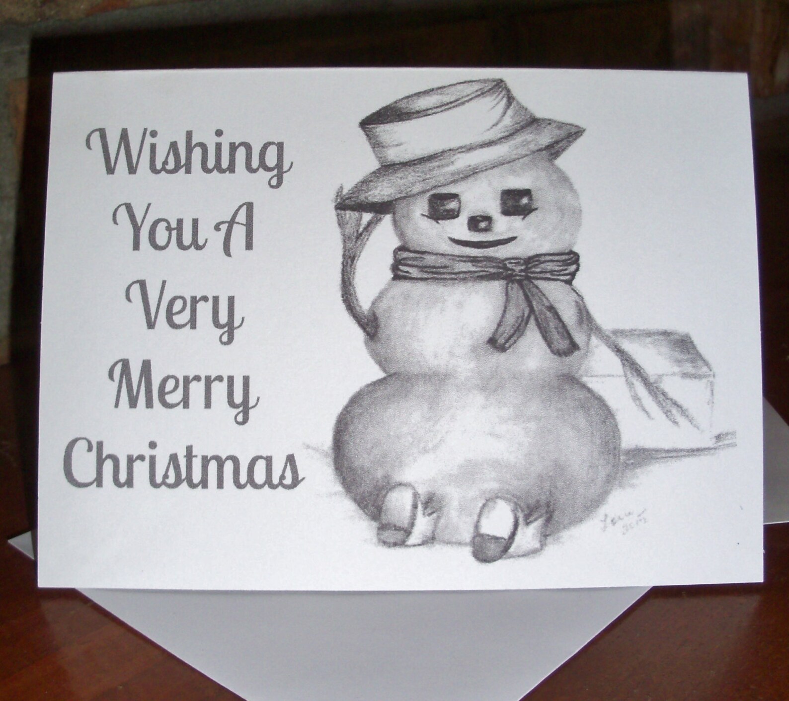 Snowman Christmas Greeting Card Set / Art | Etsy