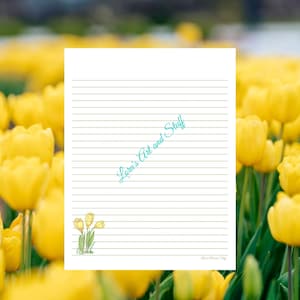 Tulip Lined Stationery Letter Sheets / Yellow Tulip Lined Writing Paper ...