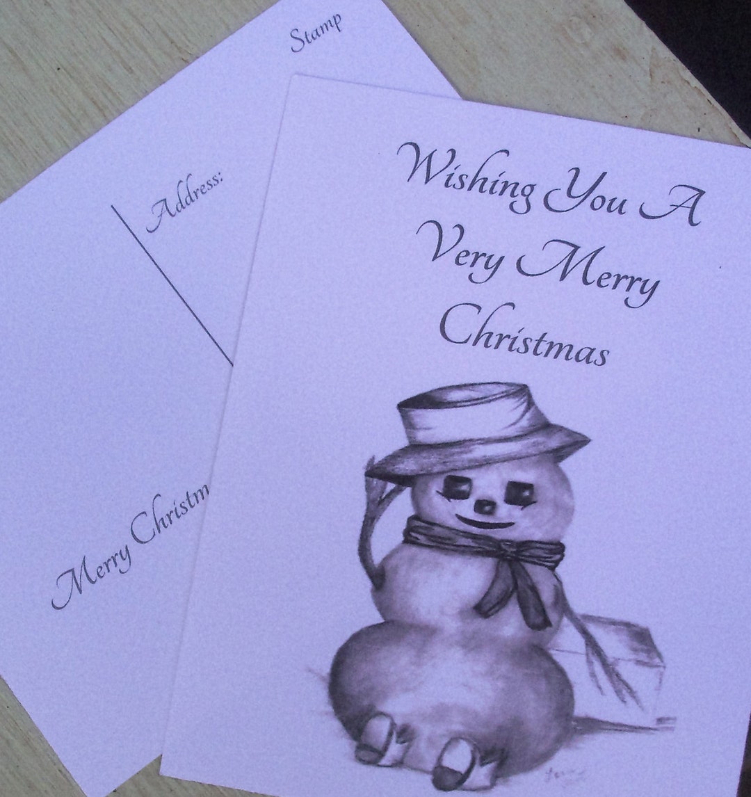 Christmas Postcardchristmas Snowman Postcard Sets-snowman Holiday ...