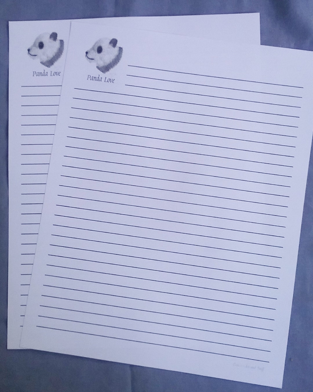 Panda Lined Stationery Letter Sheets / Panda Writing Paper / Art - Etsy
