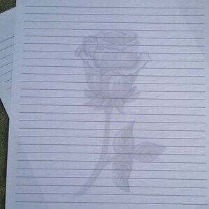 Rose Lined Stationery Letter Sheets / Lined Writing Paper Sheets / Art ...