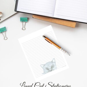 Cat Lined Stationery Letter Sheets / Cat Lined Writing Paper / Art - Etsy
