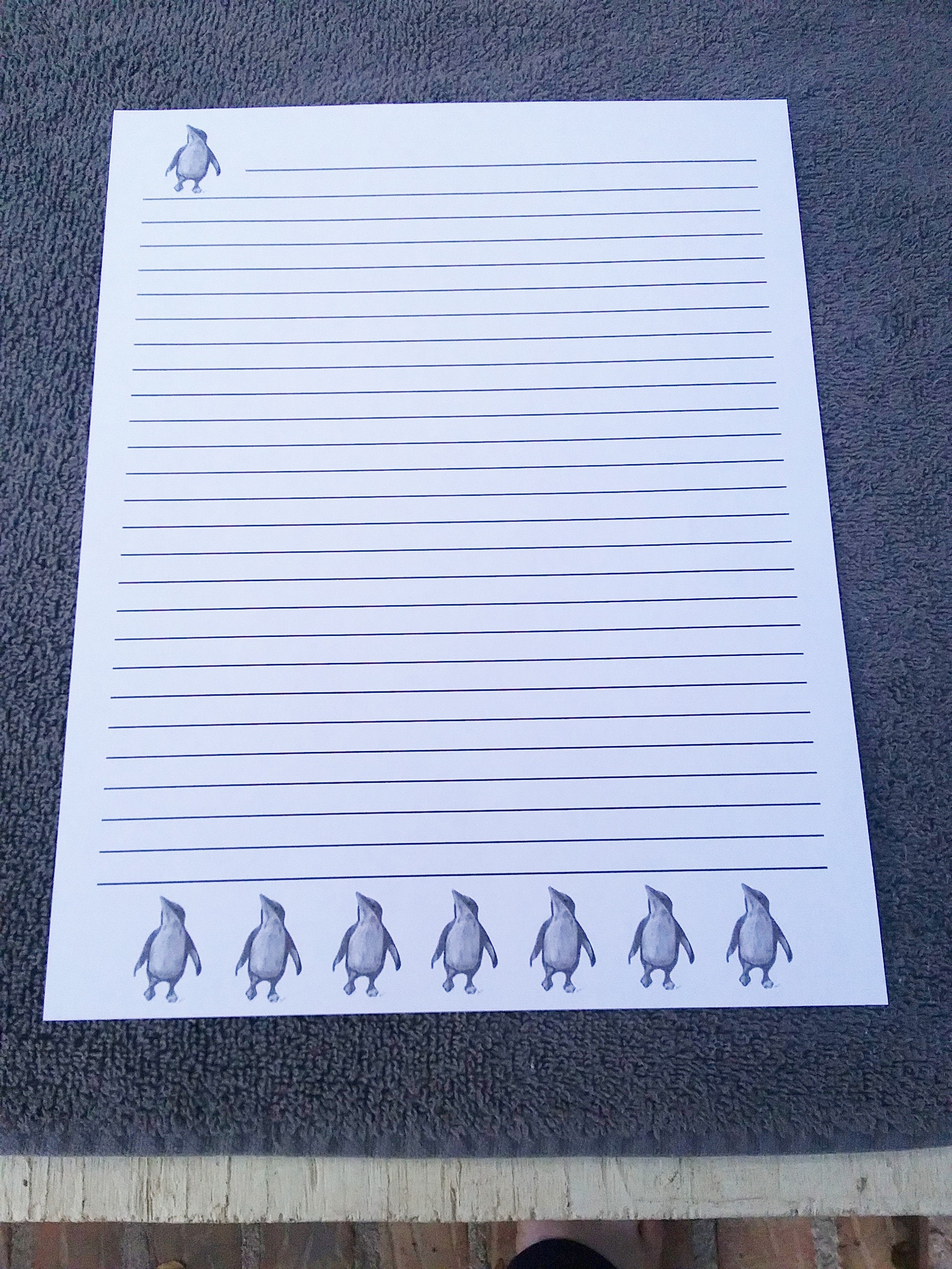 Penguin Writing Paper