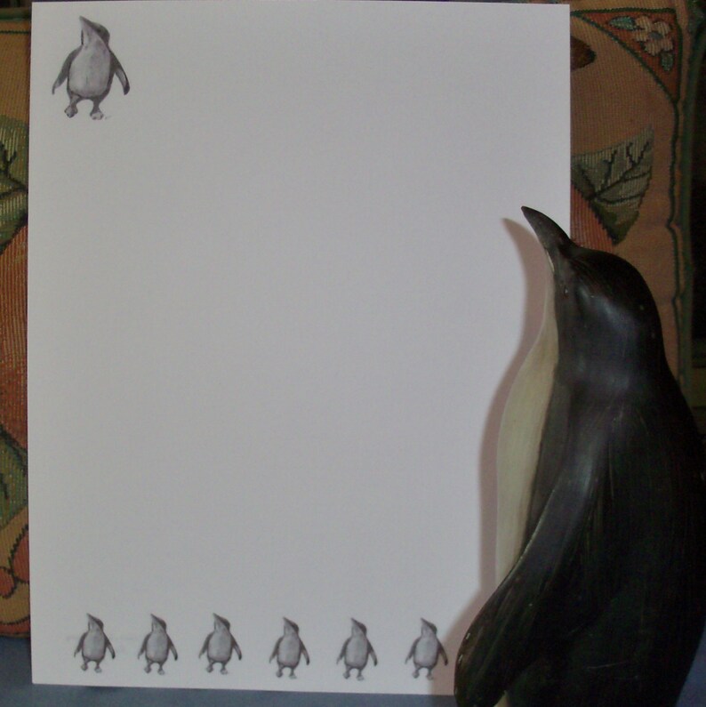 Penguin Letter Stationery Sheets / Penguin Writing Paper / Art - Etsy