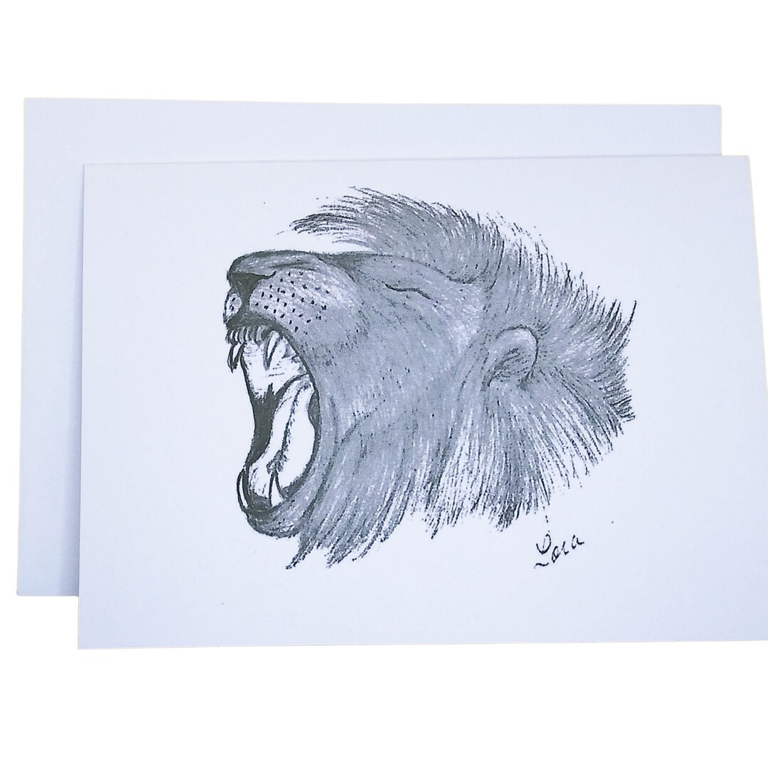 Lion Greeting Cards / Lion Note Cards / Just Because Cards / Blank ...