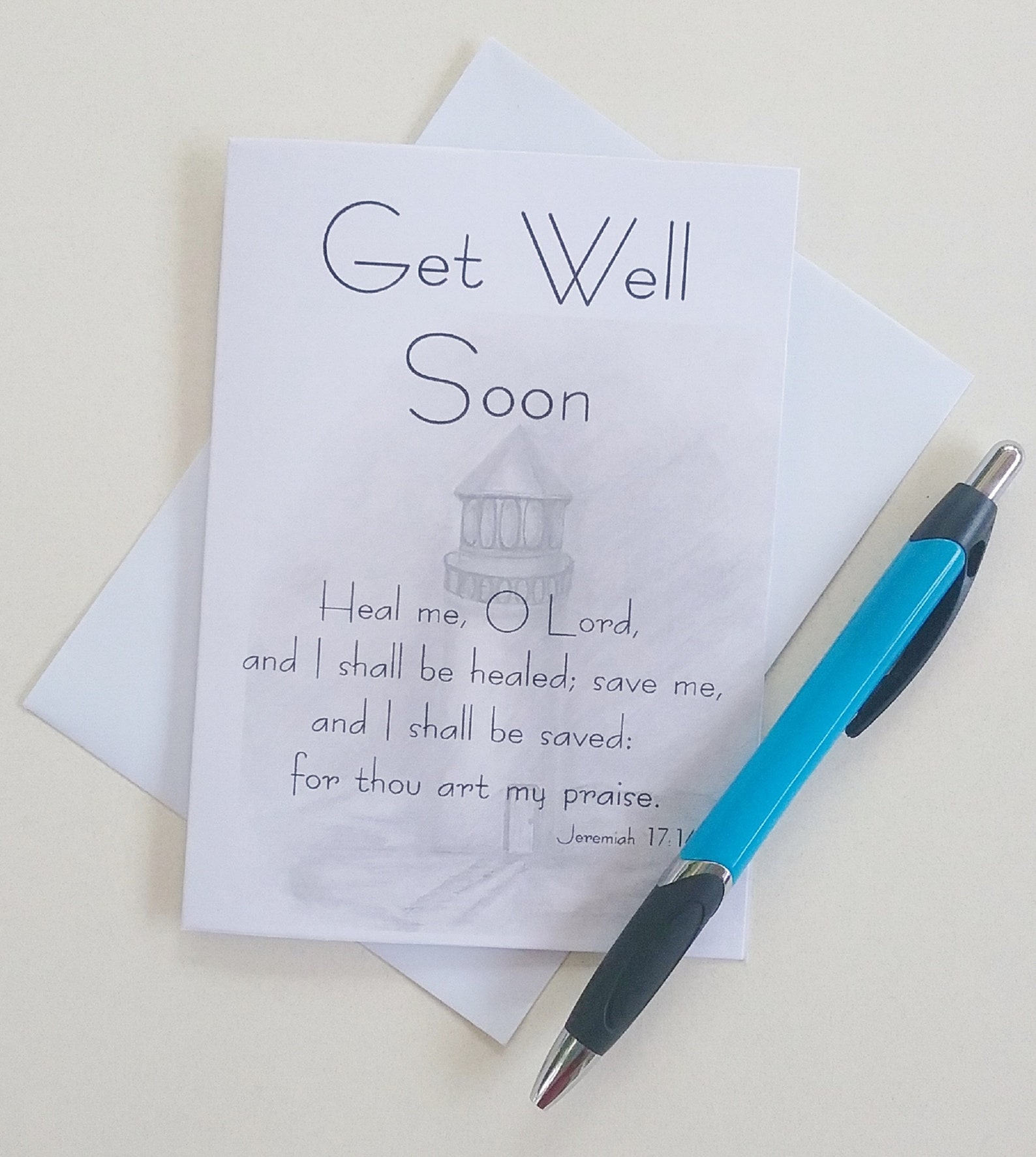 Lighthouse Christian Get Well Card / Speedy Recovery Cards / Art - Etsy