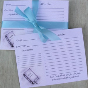 Baking Recipe Card Set- Christian Baking Recipe Cards- Lined Recipe ...