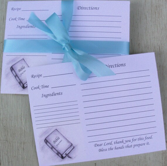 Baking Recipe Card Set Christian Baking Recipe Cards Lined | Etsy