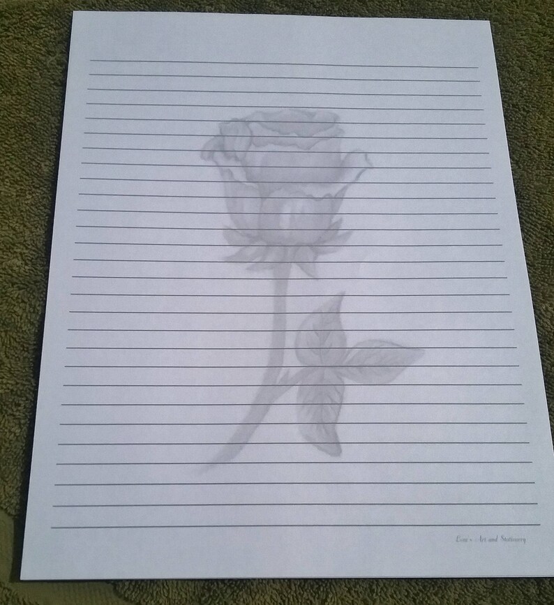 Rose Lined Stationery Letter Sheets / Lined Writing Paper | Etsy