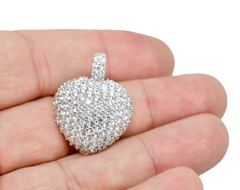Puffed Heart Pave - Etsy
