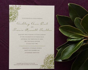 Moss Wedding Invitation - Etsy