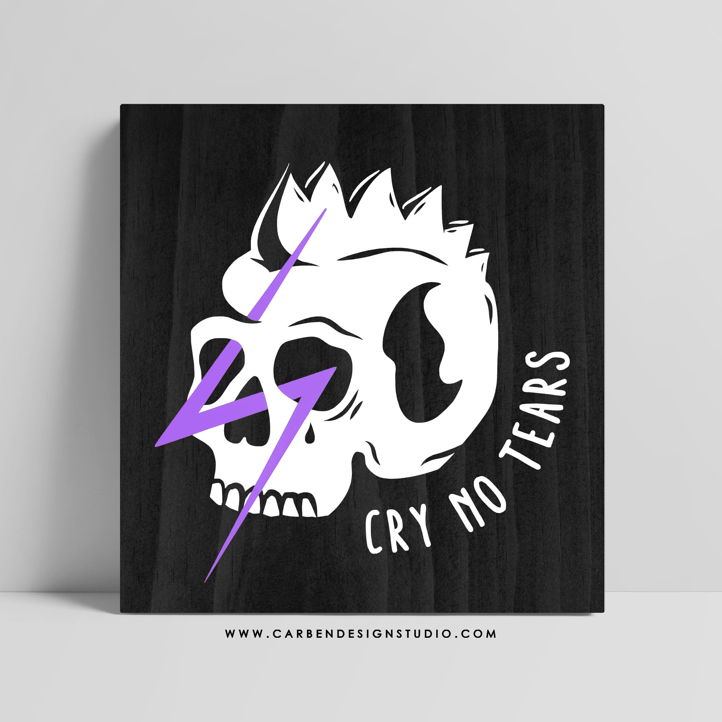 Cry No Tears Sign. Skull Sign. Lightning Bolts. Creepy Decor. | Etsy