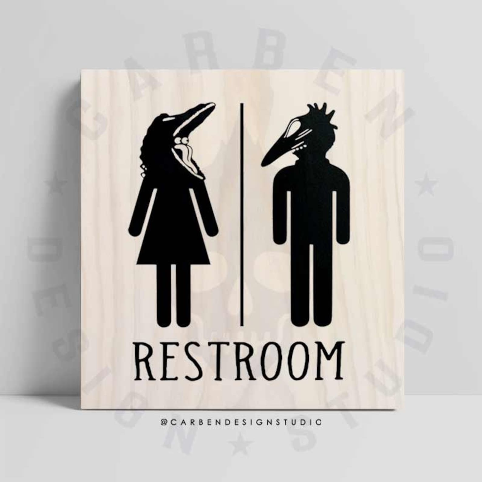 Barbara and Adam Restroom Sign. Bathroom Sign. Restroom Sign. Horror ...