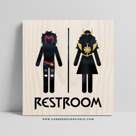 Shera and Catra Bathroom Sign. Shera Restroom Sign. Restroom - Etsy