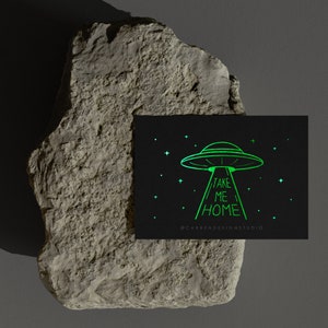 Take Me Home Foil Print. UFO Print. UFO Foil Print. Spaceship. Alien ...
