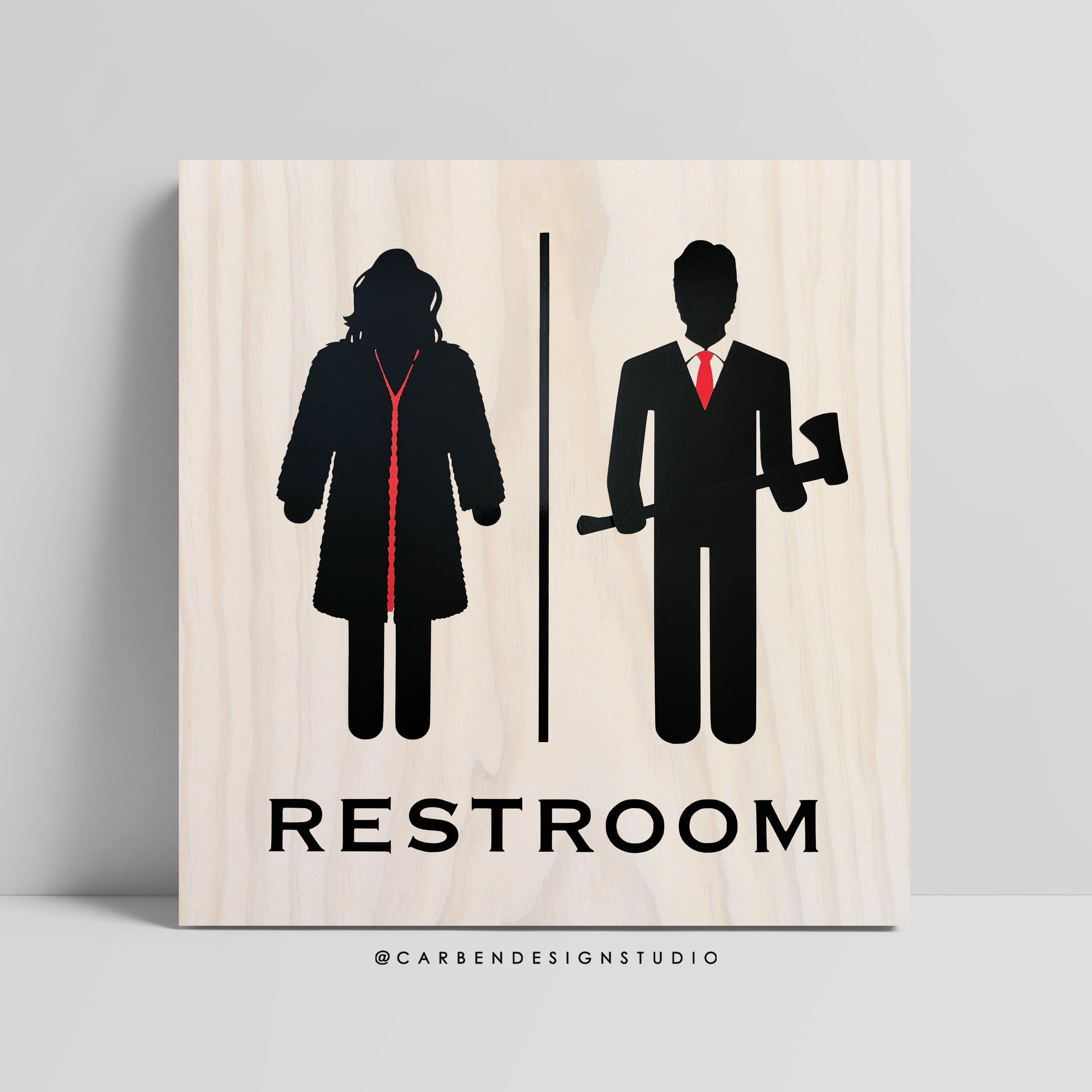 Patrick and Evelyn Restroom Sign. Patrick Bateman. Bathroom Sign ...
