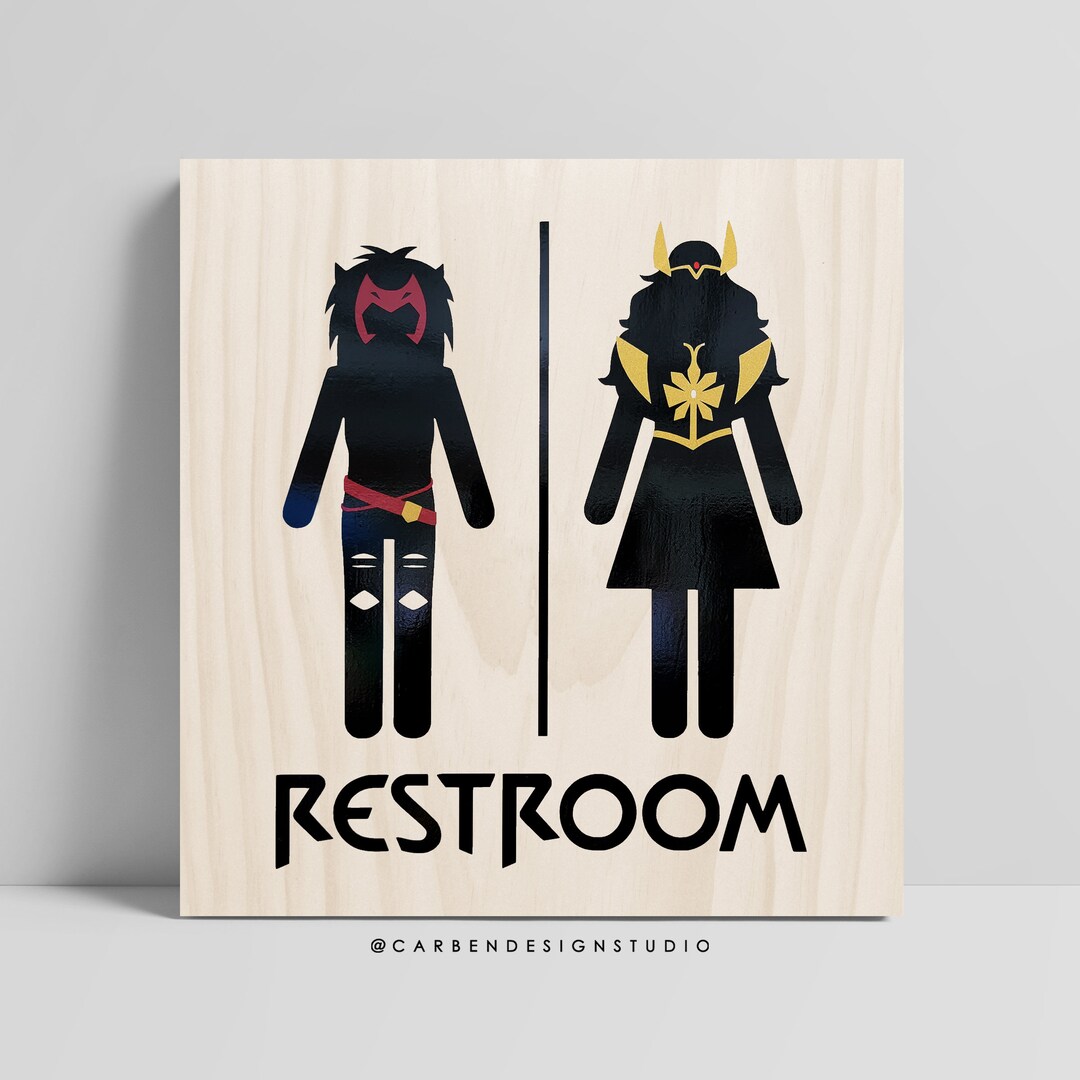 Shera and Catra Bathroom Sign. Shera Restroom Sign. Restroom Sign ...