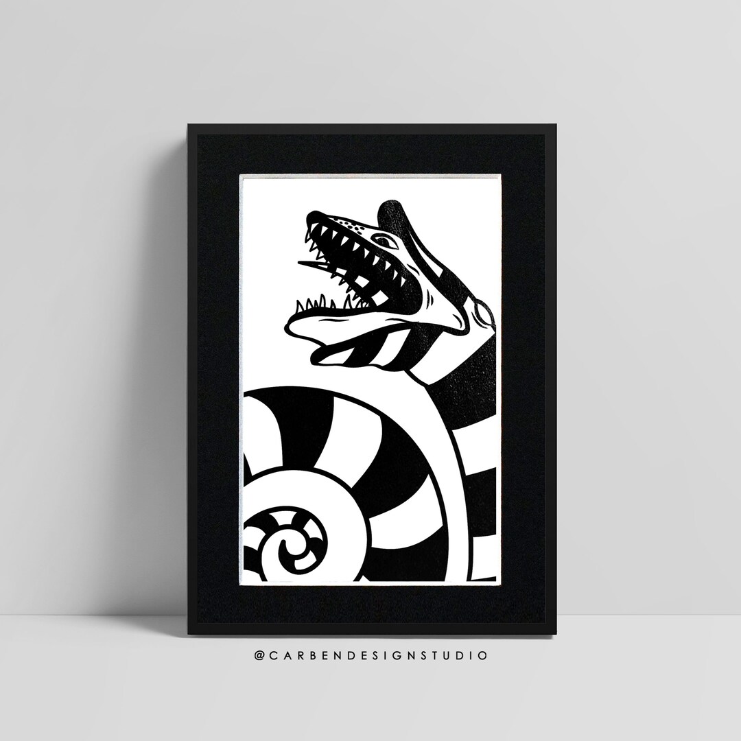 Sandworm Foil Print. Sandworm Art. Foil Print. Horror Print. Horror Art ...