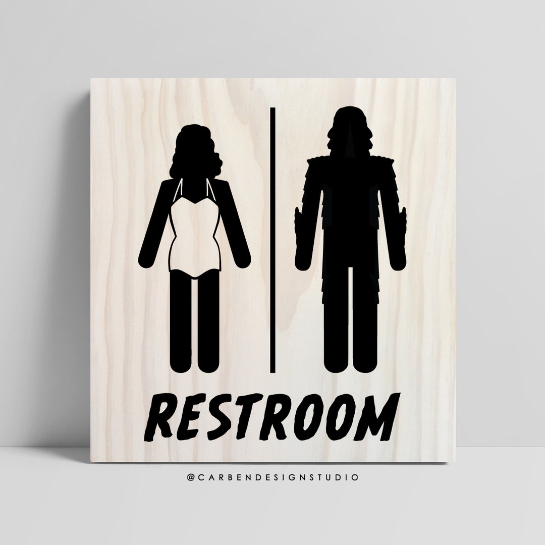 Creature and Kay Restroom Sign. Creature Sign. Bathroom Sign. Restroom ...