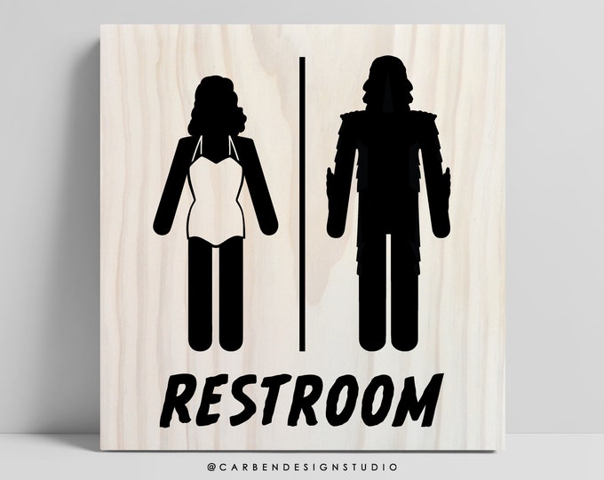 Creature and Kay Restroom Sign. Creature Sign. Bathroom Sign. Restroom ...