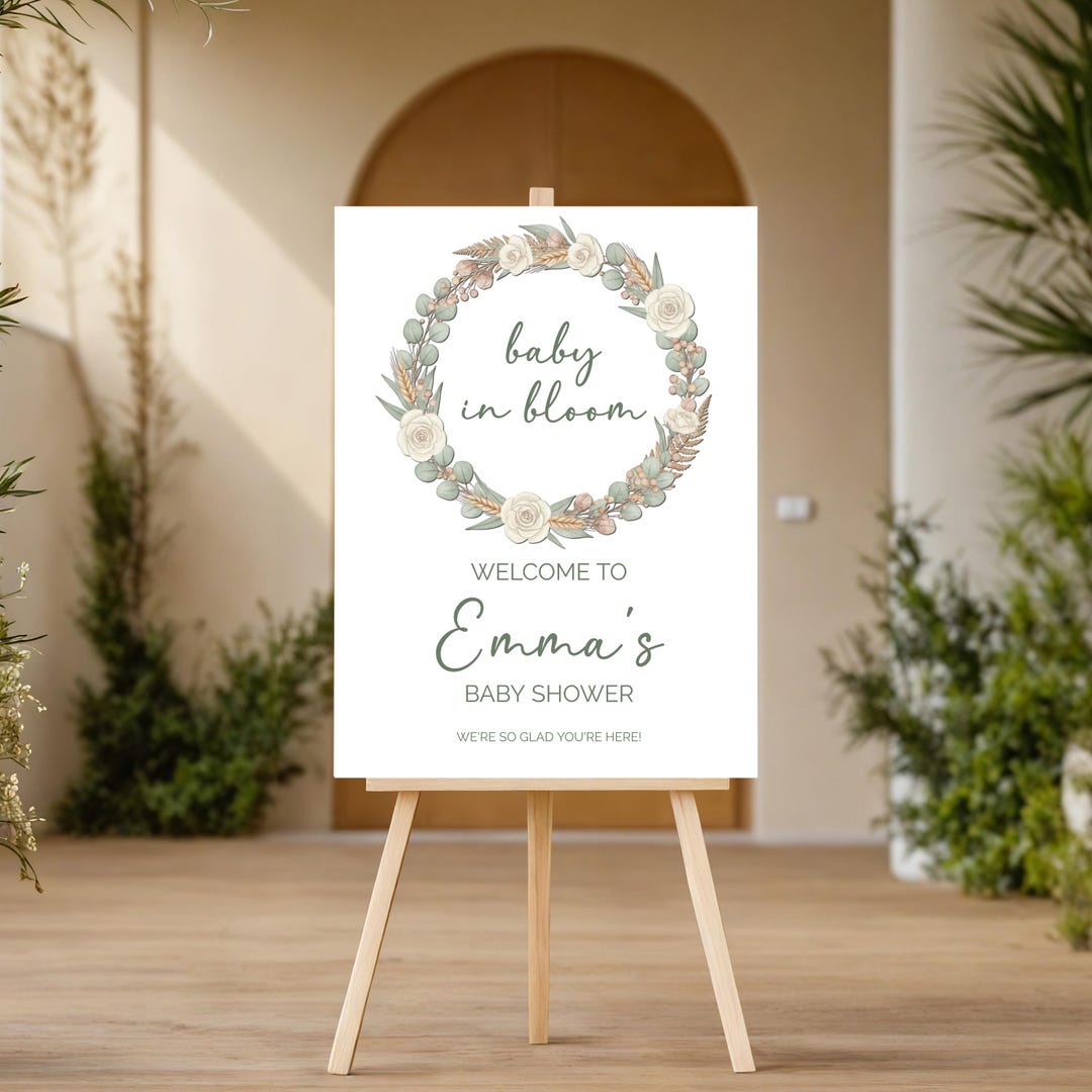 Boho Floral Welcome Sign, Editable Template (digital Download) - Etsy