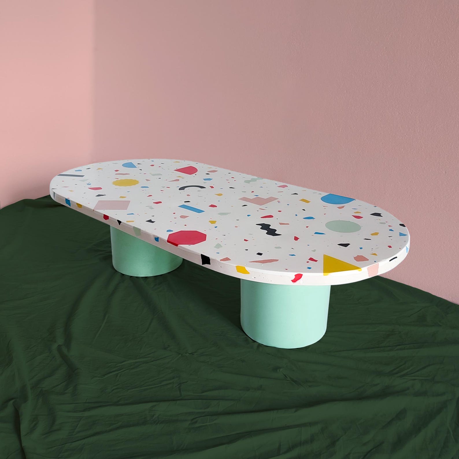 Multicolor Terrazzo Table Top: Oval Coffee or Side Table - Etsy