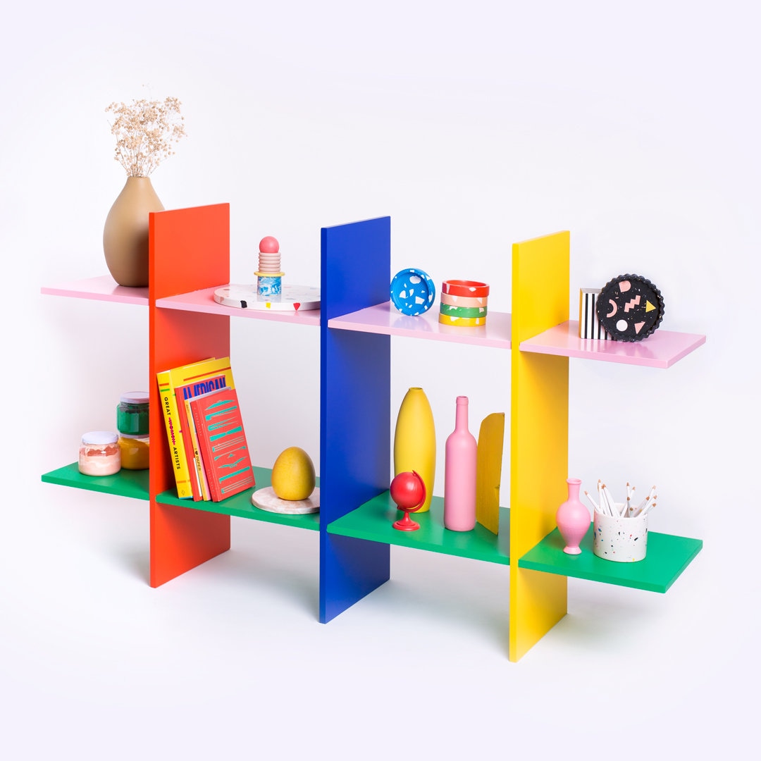 Multicolor Shelves | TV Shelf | Colorful Lowboard | Bookshelf ...