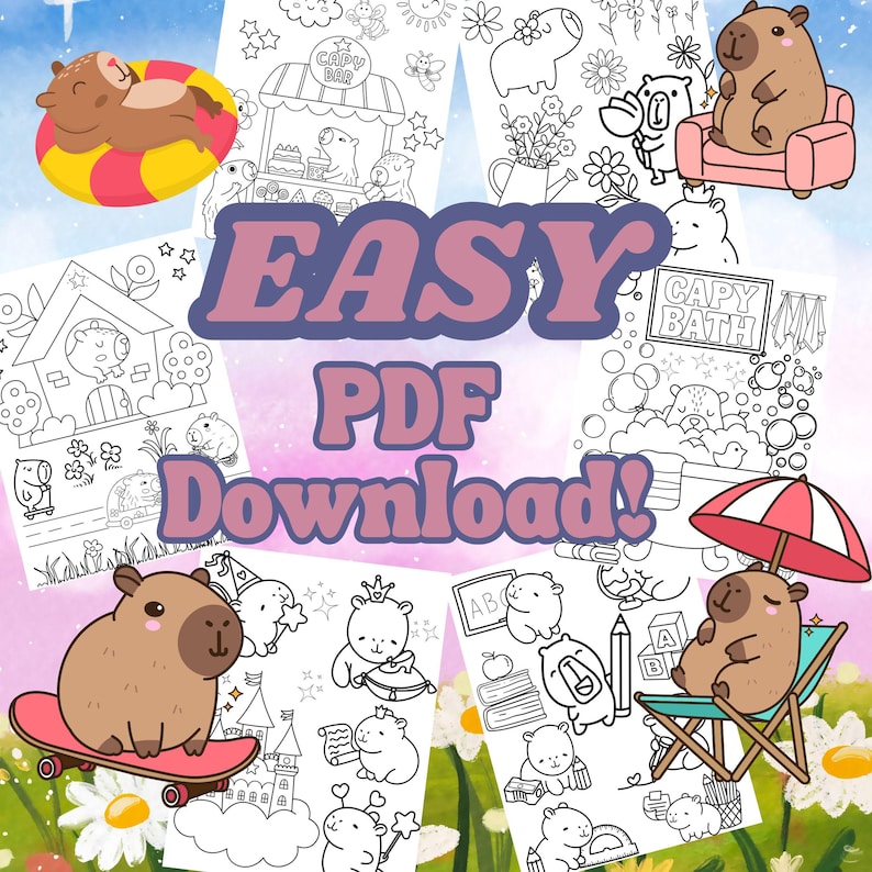 Capybara Coloring Pages Cozy Capybara Creativity Capibara Kids Adult ...