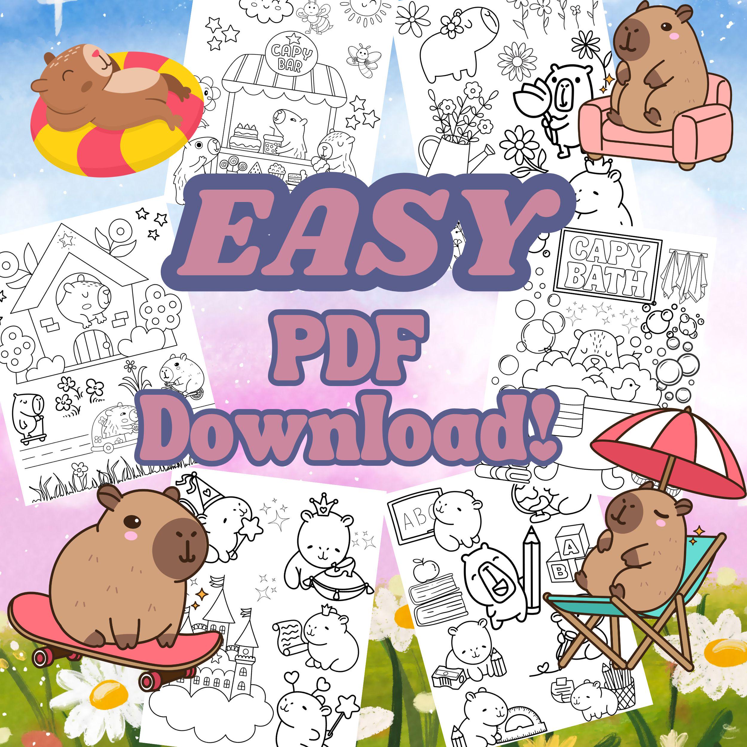 Capybara Coloring Pages Cozy Capybara Creativity Capibara Kids Adult ...