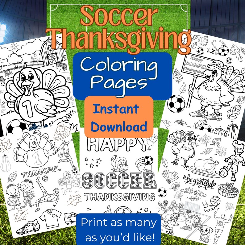 Soccer Thanksgiving Coloring Pages, Soccer Tournament Activity ...