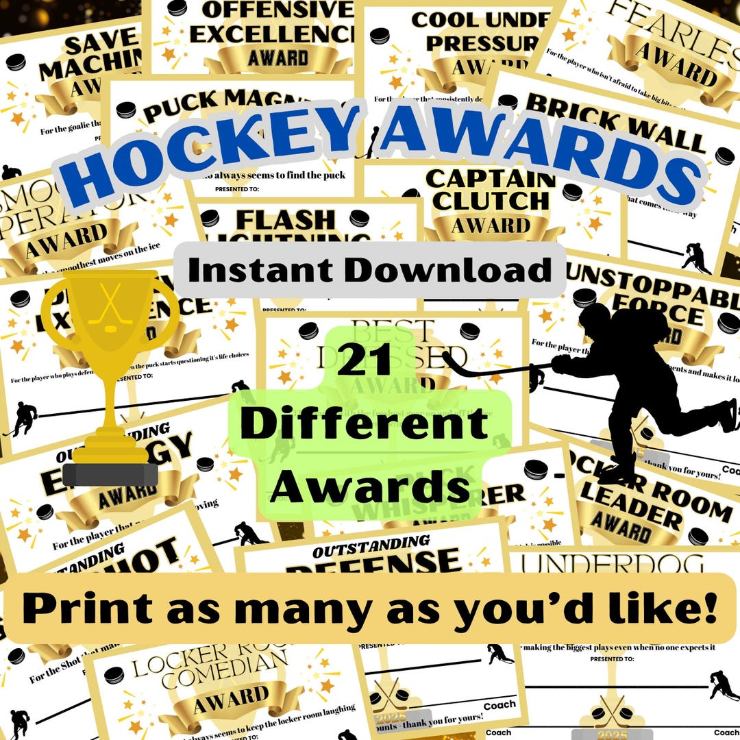 Hockey Award Certificates, Printable Hockey Awards, Hockey Certificates ...