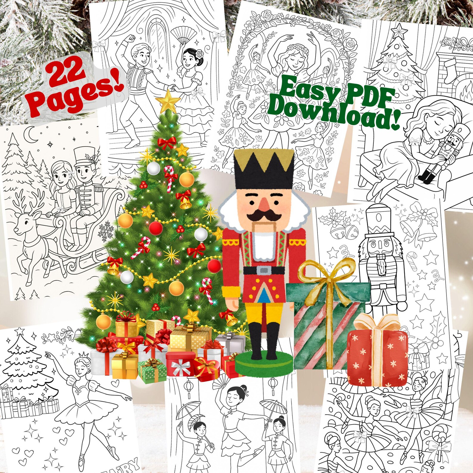 Nutcracker Printables Christmas Coloring Book Printable Nutcracker ...