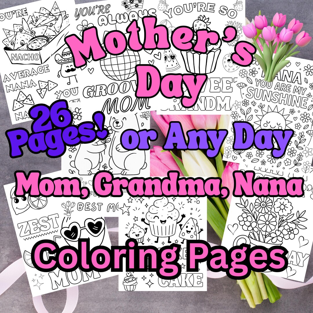 Mother's Day Coloring Pages Grandma Nana Printable Coloring Page Mother ...