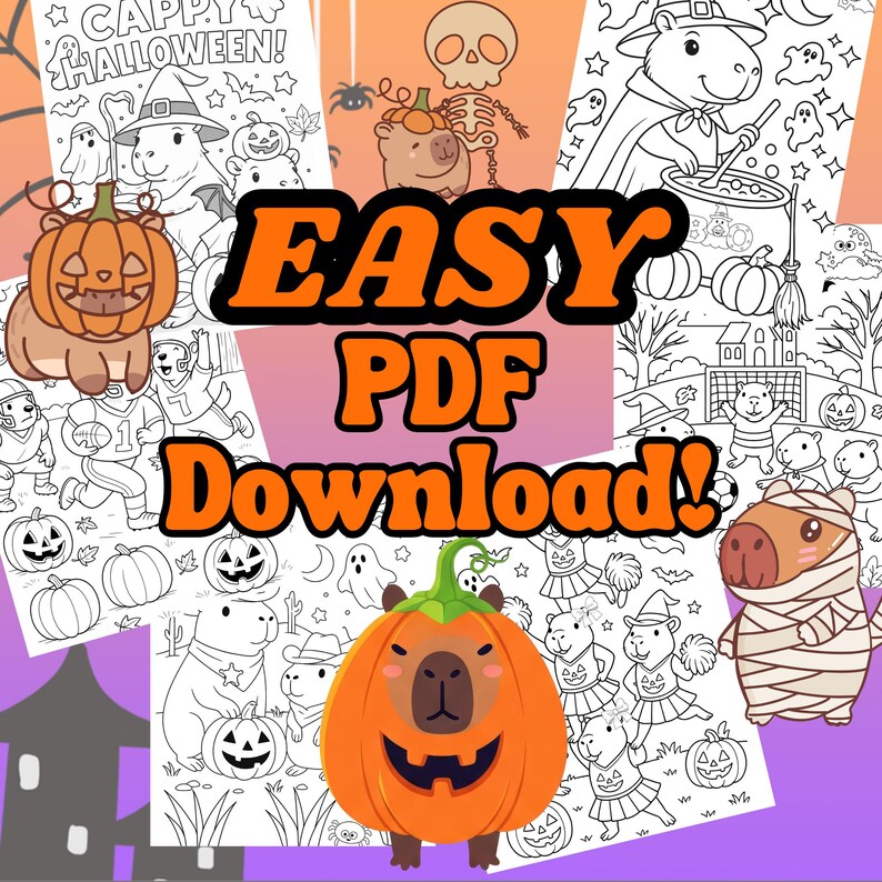 Capybara Coloring Pages Cozy Capybara Halloween Coloring Pages Capibara ...