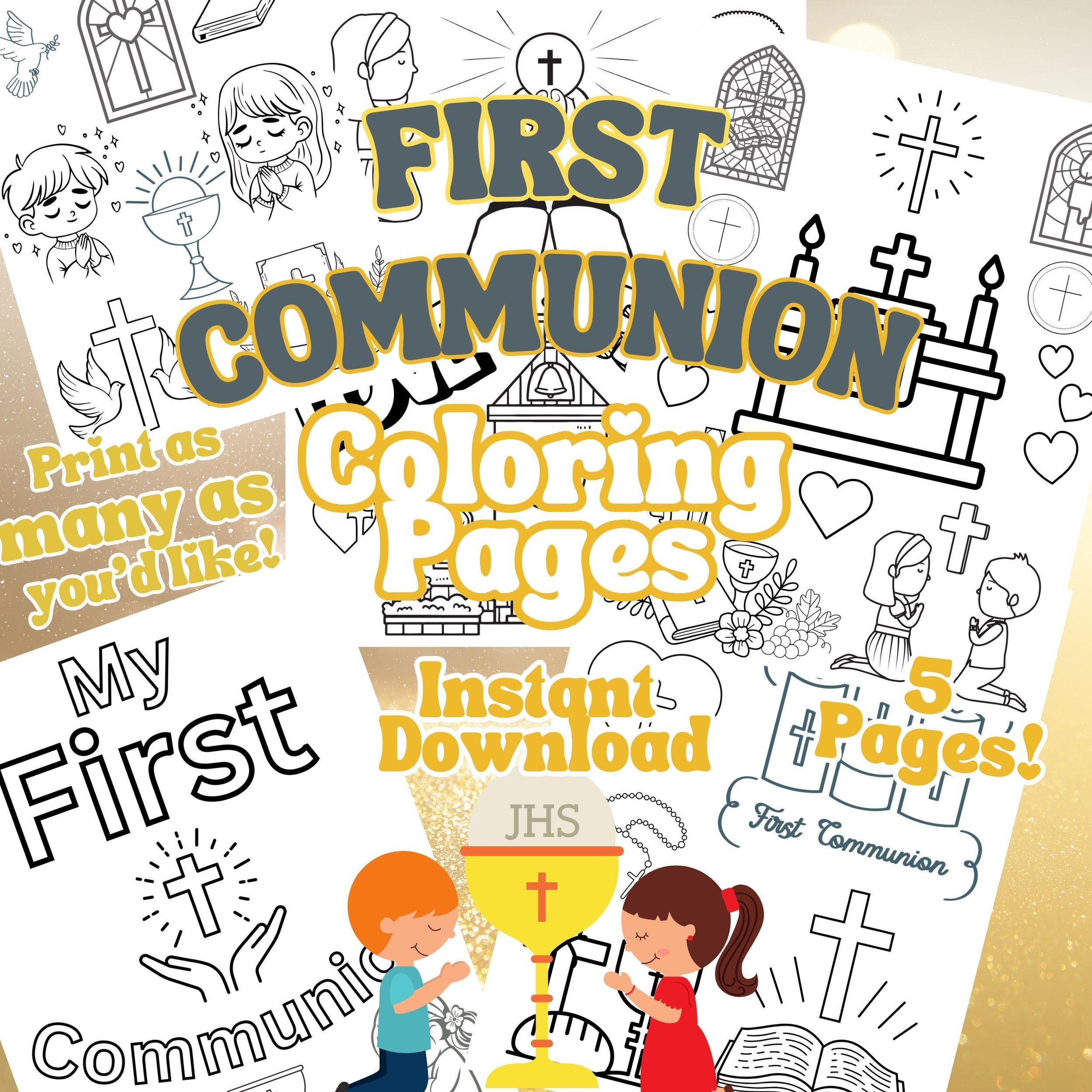 First Communion Coloring Pages, 1st Communion Coloring, Fist Communion ...