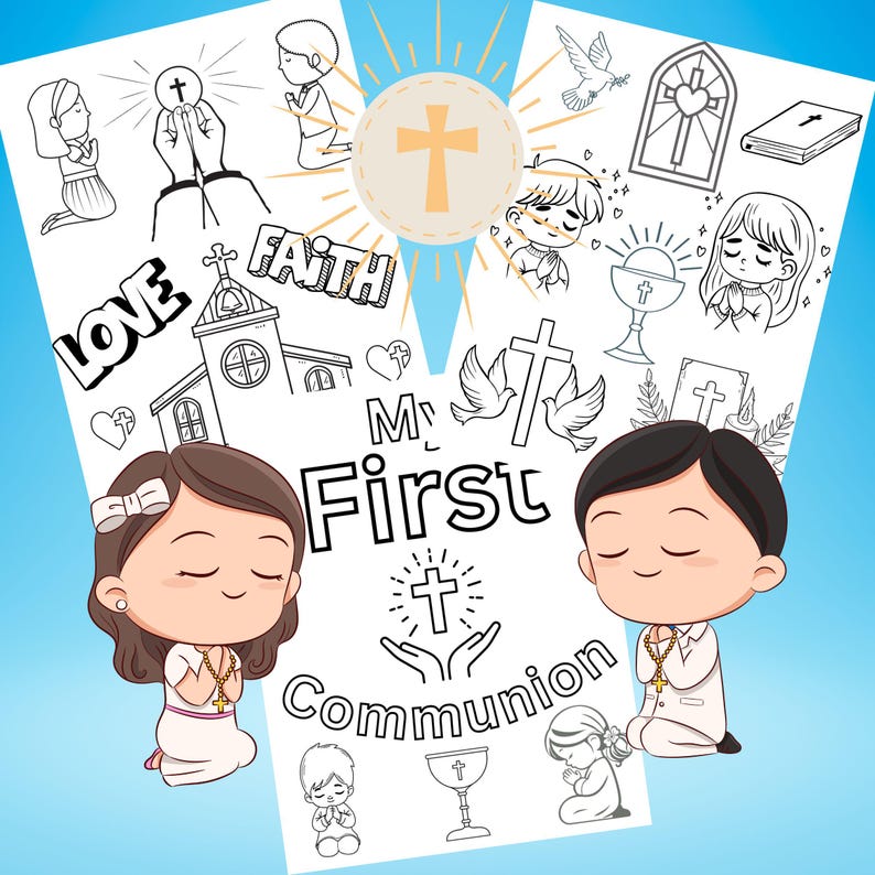 First Communion Coloring Pages 1st Communion Coloring First Holy ...