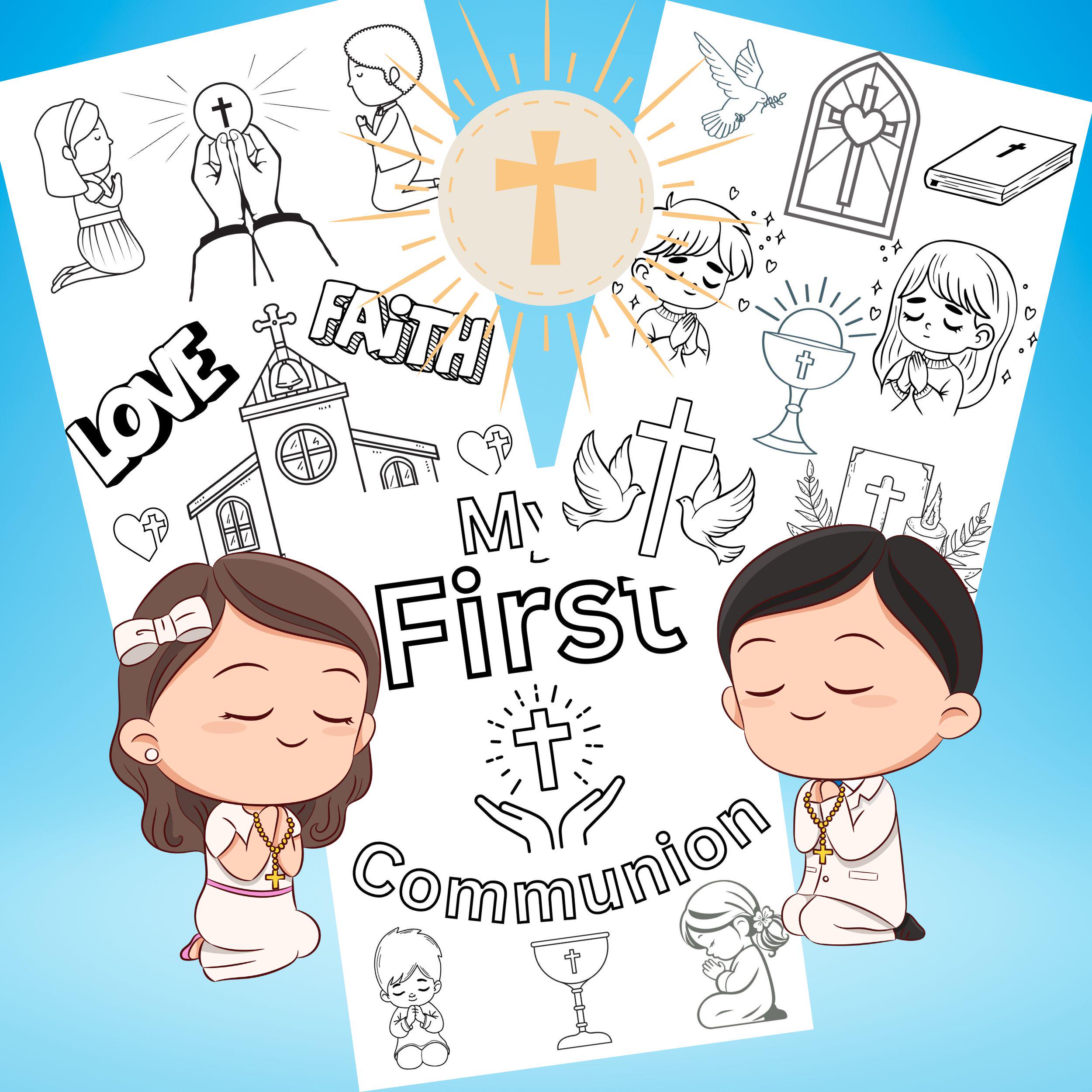 First Communion Coloring Pages, 1st Communion Coloring, Fist Communion ...