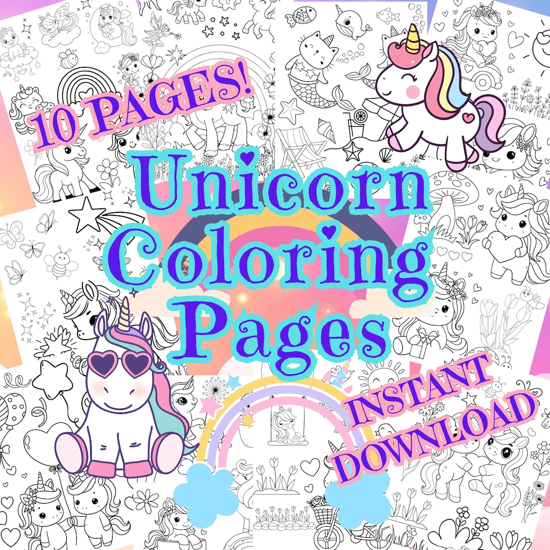 Coloring Enchanted Forest Cute Unicorn Coloring Pages Whimsical ...