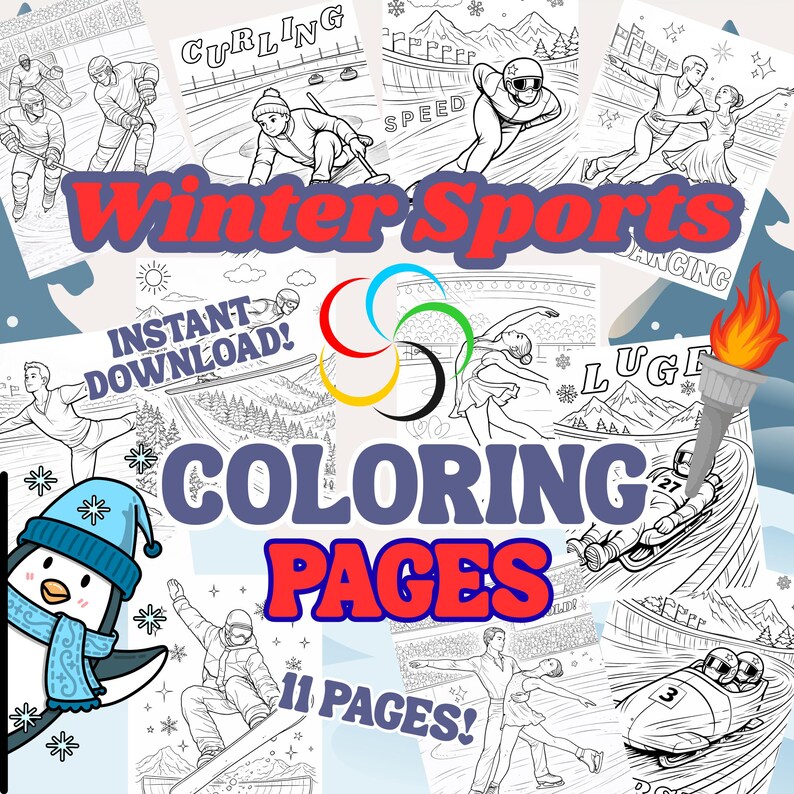 Winter Games Printables Hockey Coloring Pages Figure Skating Coloring ...