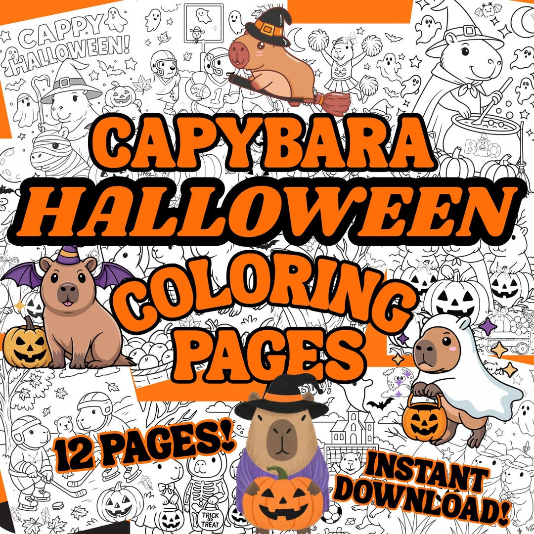 Capybara Coloring Pages Cozy Capybara Halloween Coloring Pages Capibara ...