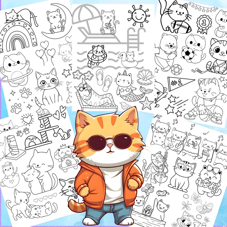 Funny Cat Coloring Pages Kitten Coloring Sheet Cat Printable Coloring ...