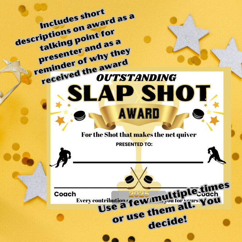 Hockey Award Certificates, Printable Hockey Awards, Hockey Certificates ...