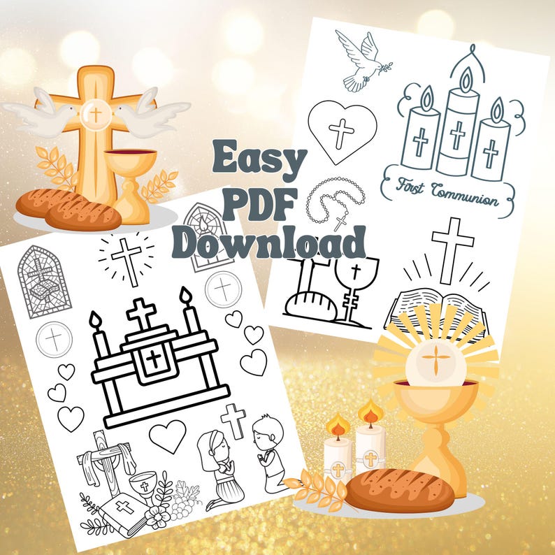 First Communion Coloring Pages, 1st Communion Coloring, Fist Communion ...